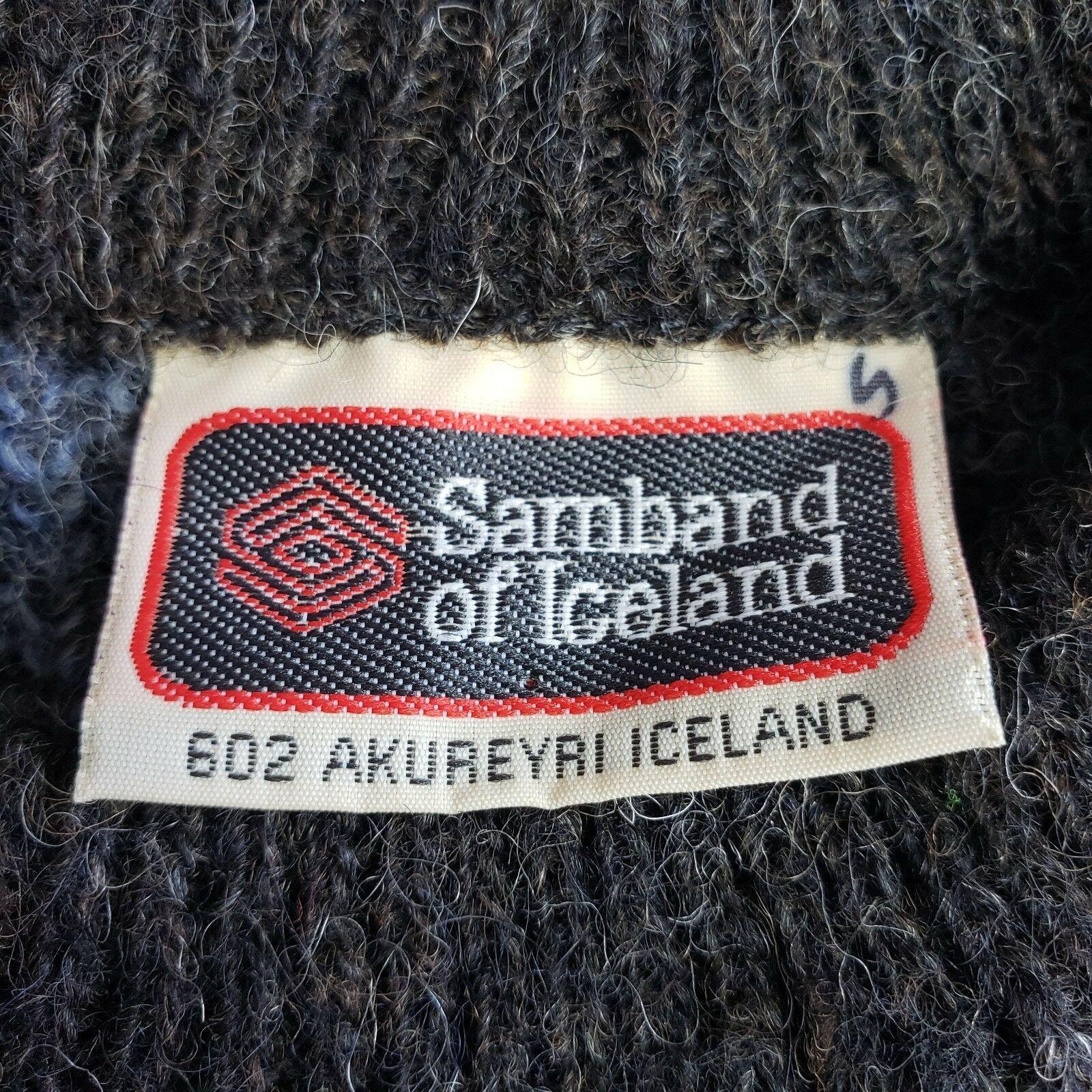 Samband of Iceland Wool Sweater M Crewneck Ski Winter Fall Blues Browns ...