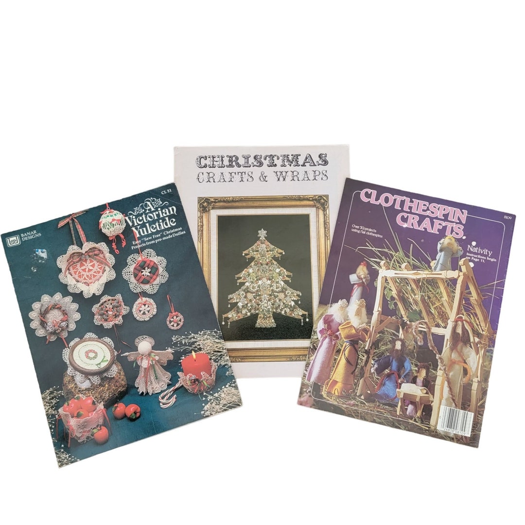 3 Vintage Holiday Craft Booklets Christmas Victorian Yuletide Ornaments ...
