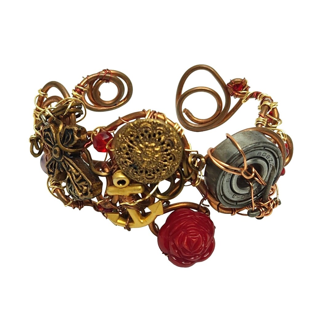 Handcrafted Artisan Brutalist Wire Cuff Steampunk Statement - Etsy