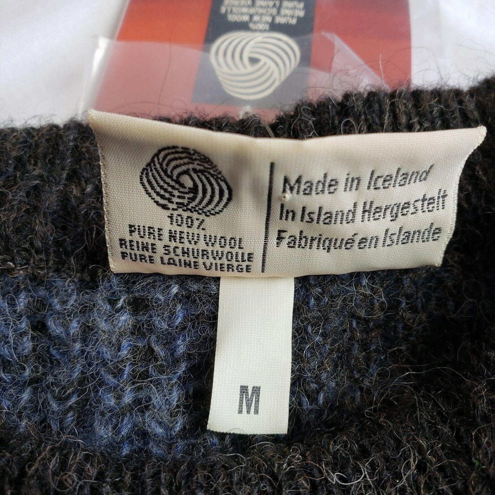 Samband of Iceland Wool Sweater M Crewneck Ski Winter Fall Blues Browns ...