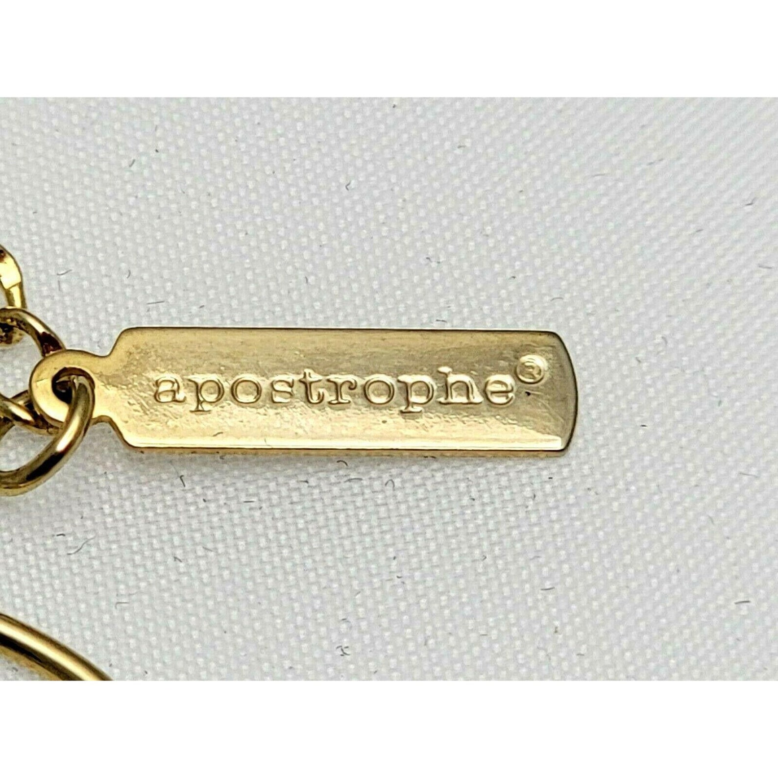 Apostrophe Gold Tone Curved Chain Tiny Dangles Necklace Dainty ...