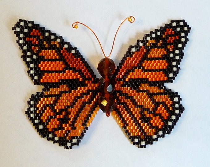 Monarch Butterfly Large 1 Brick/peyote Beading Pattern for Pendants ...