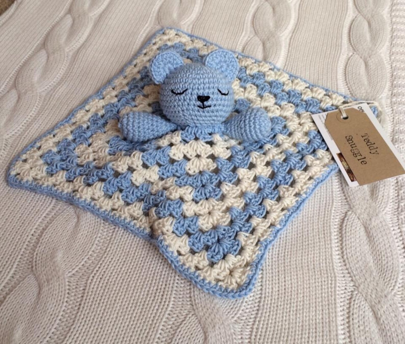 PDF PATTERN ONLY Cute Teddy Snuggle Crochet Comfort Blanket Baby ...