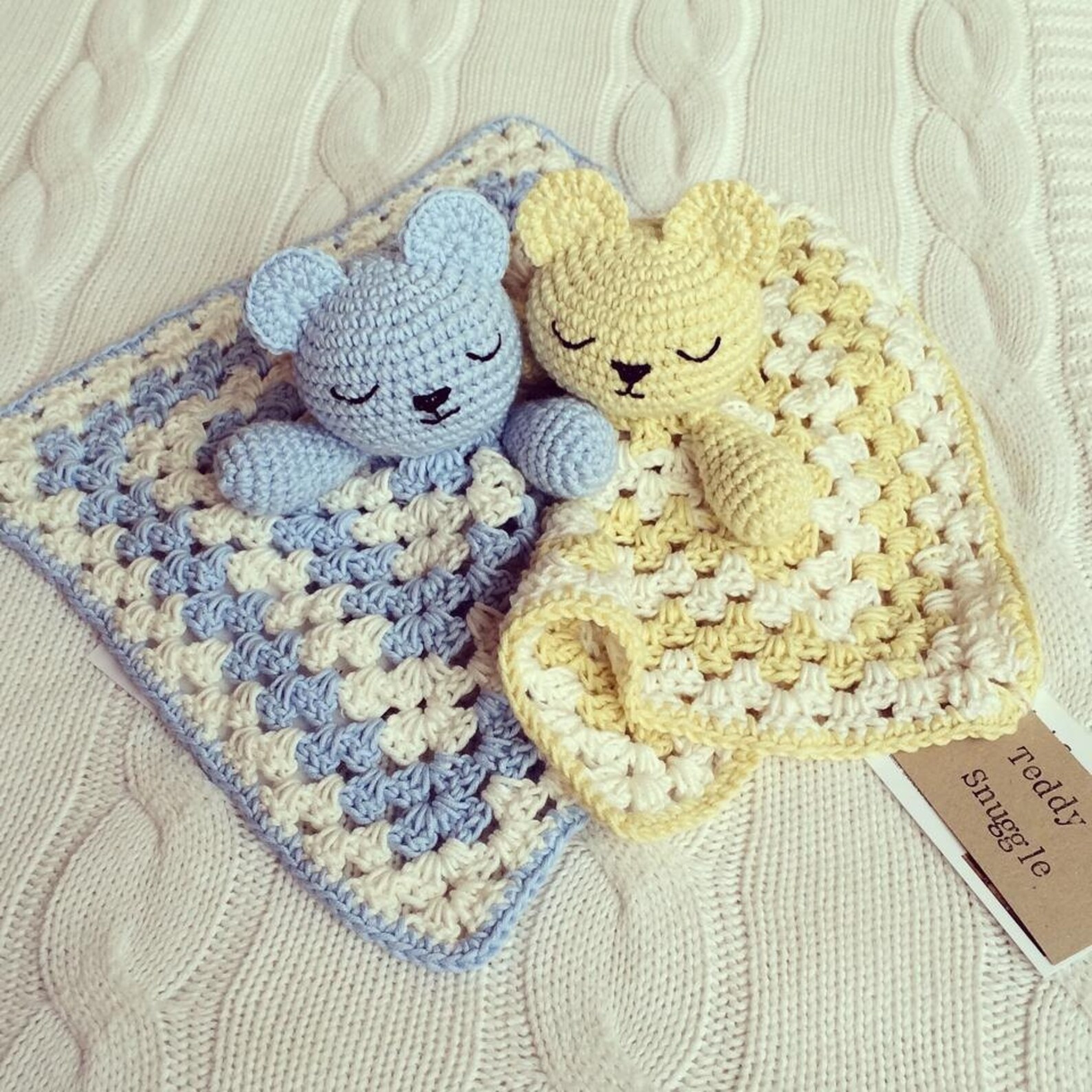 PDF PATTERN ONLY Cute Teddy Snuggle Crochet Comfort Blanket Baby ...