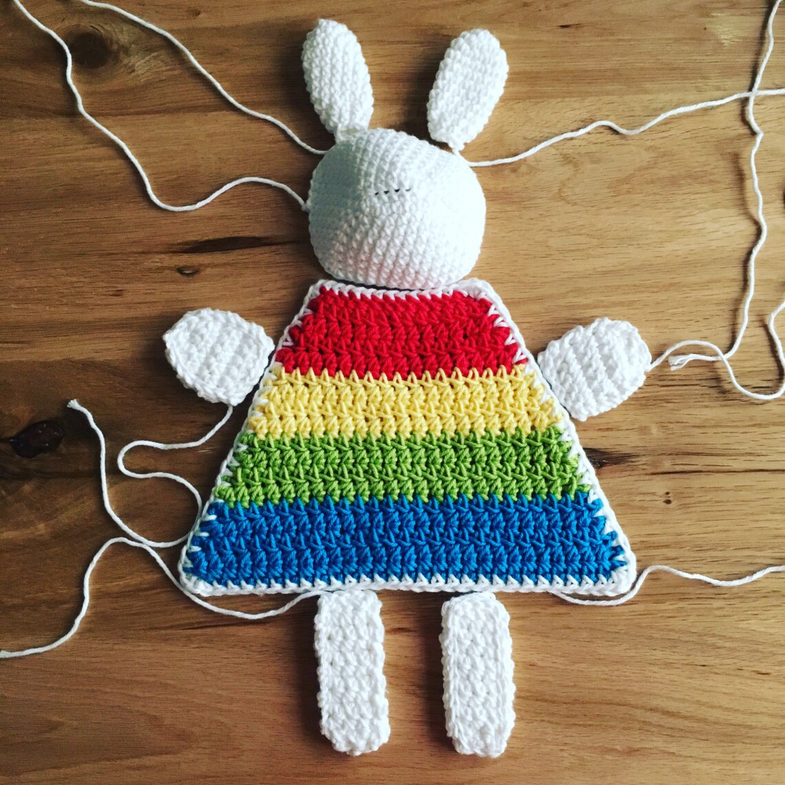 PDF PATTERN ONLY Cute 2D Flat Bunny Teddy Snuggle Crochet Comfort ...