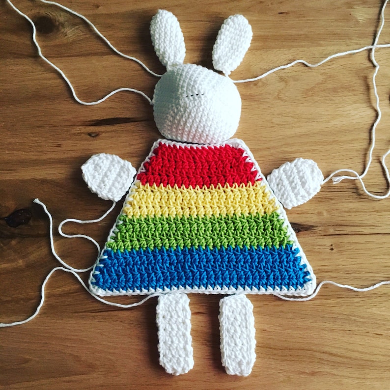 PDF PATTERN ONLY Cute 2D Flat Bunny Teddy Snuggle Crochet Comfort ...