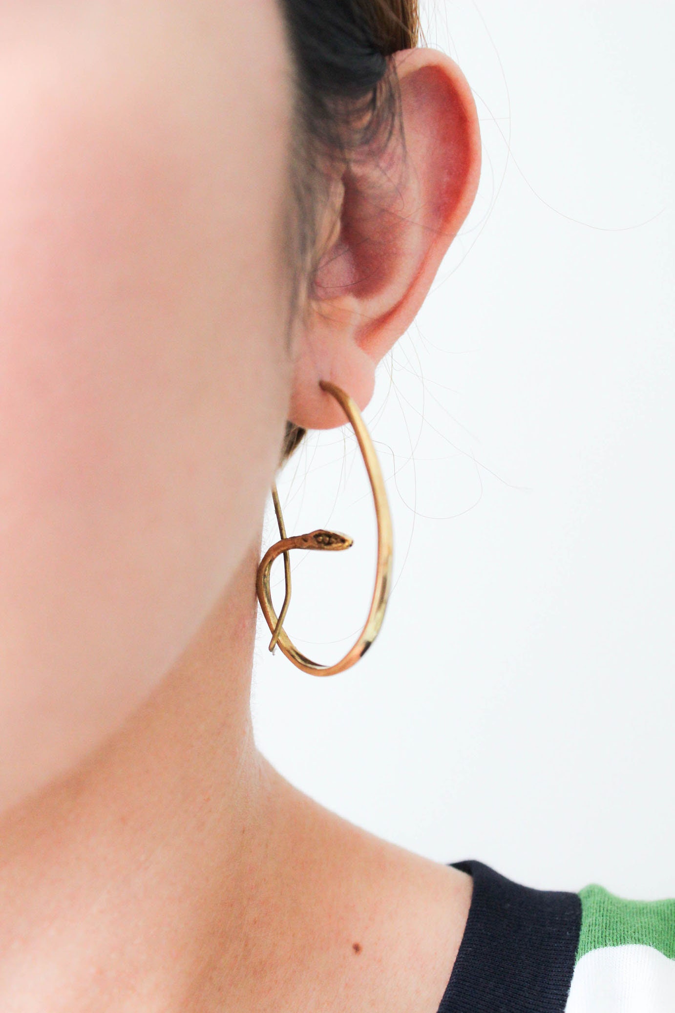 Snake Hoop Earring | Etsy