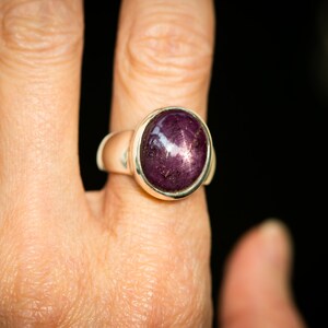 Star Ruby Ring 8 Star Ruby and Sterling Silver Ring Size 8 Ruby Ring Star Ruby Ruby Jewelry Star ...