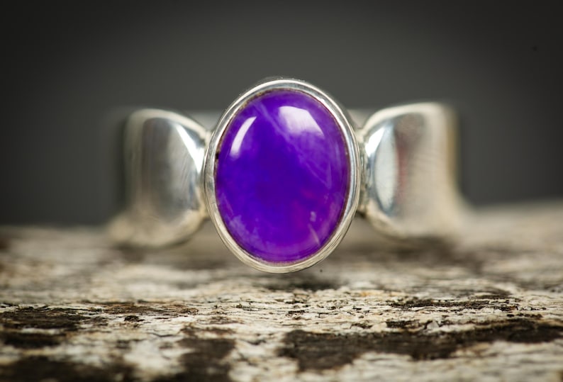 Purple Gel Sugilite Ring: Sterling Silver, Size 8 - Etsy