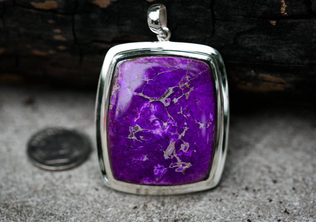 Sugilite Pendant Stunning Sugilite and Sterling Silver Gorgeous Purple ...