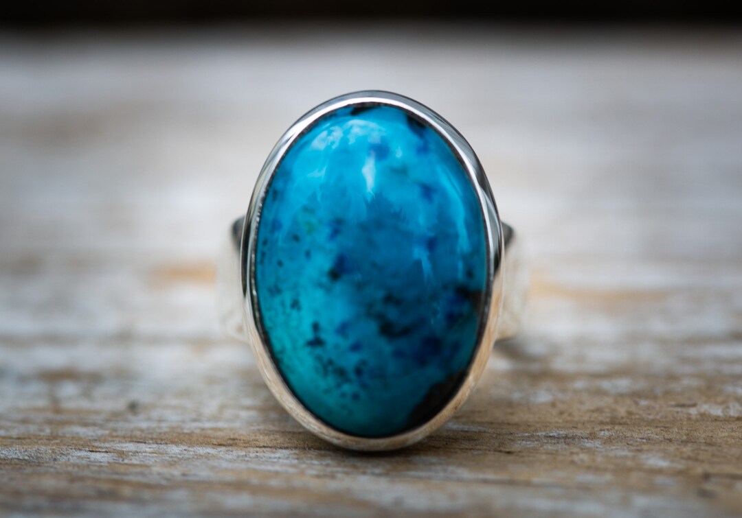 Shattuckite Ring 6.5 - Shattuckite Ring Size 6.5 - Shattuckite and ...