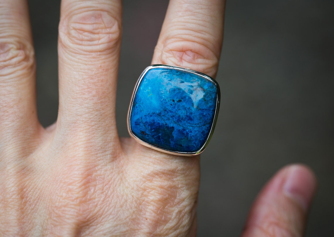 Shattuckite Ring Size 7.5 Shattuckite Ring Size 7.5 - Etsy