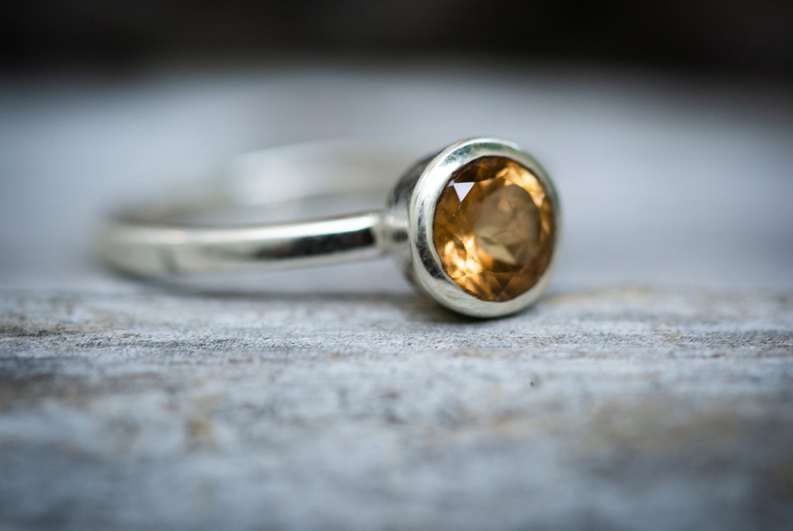 Rare Yellow Tourmaline Stackable Ring – Size 5.5 - Etsy