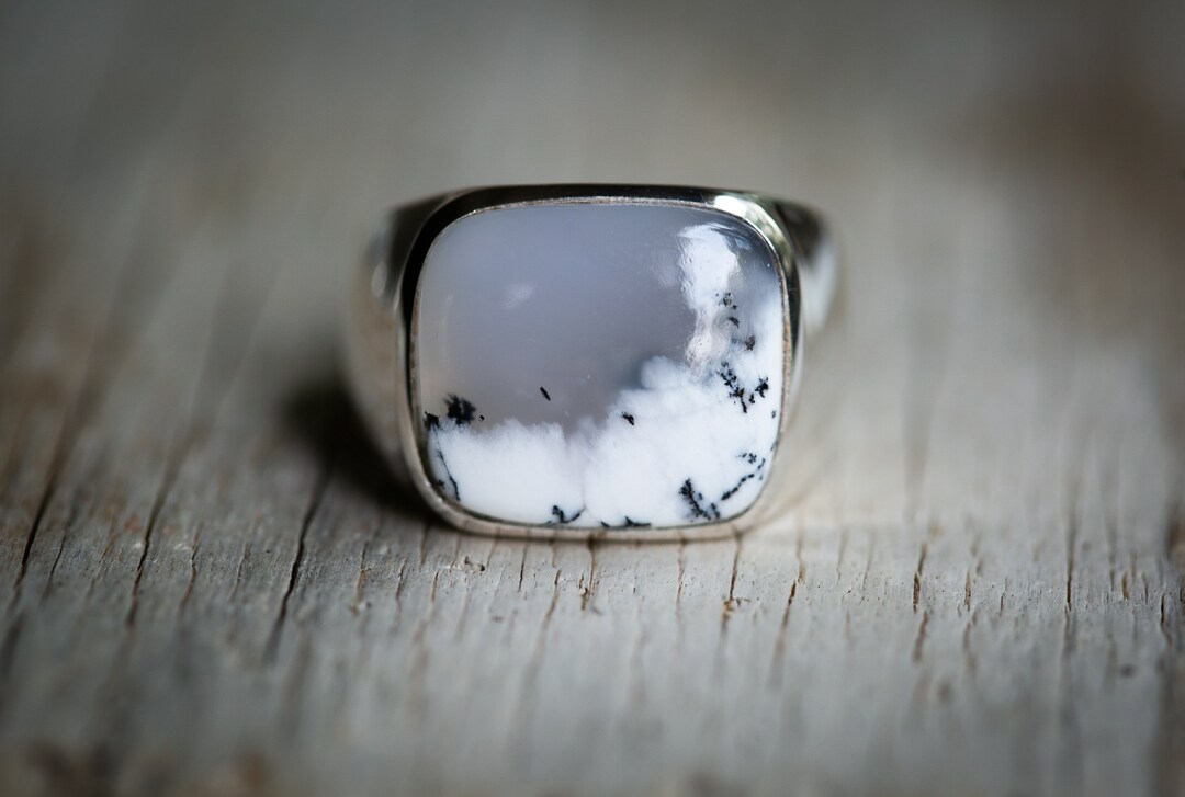 Dendritic Agate Ring 13 - Merlinite Ring - Merlinite Ring Size 13 ...