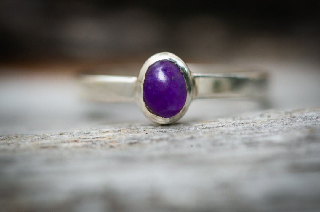 Sugilite Ring 8 Gel Sugilite Ring Size 8 Sterling Silver - Etsy