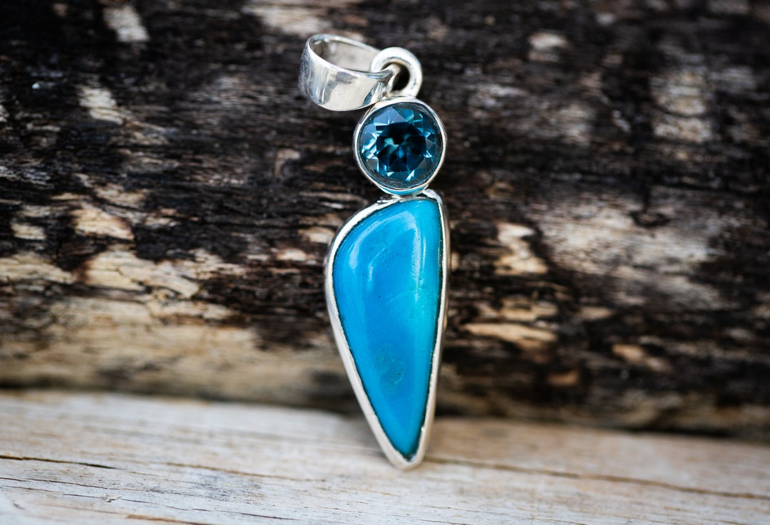 Turquoise Blue Topaz Pendant Arizona Kingman Turquoise Blue Topaz ...