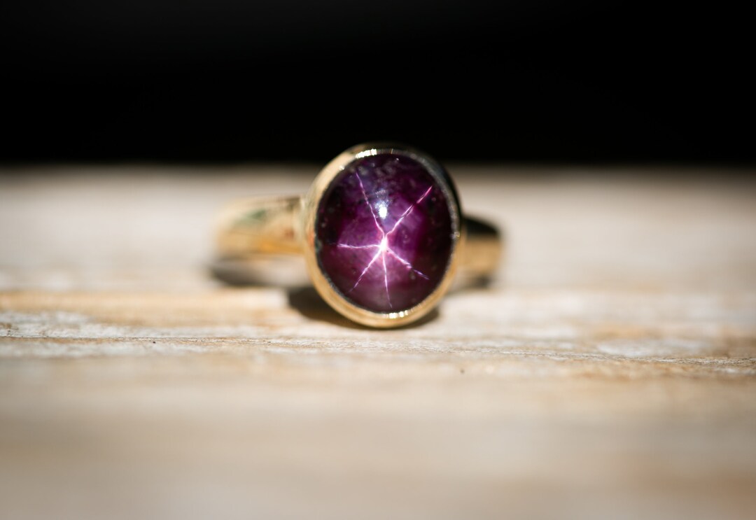 Star Ruby Ring 14k Gold 7 - Star Ruby 14k Gold Ring Size 7 - Ruby Ring - Star Ruby - Ruby ...