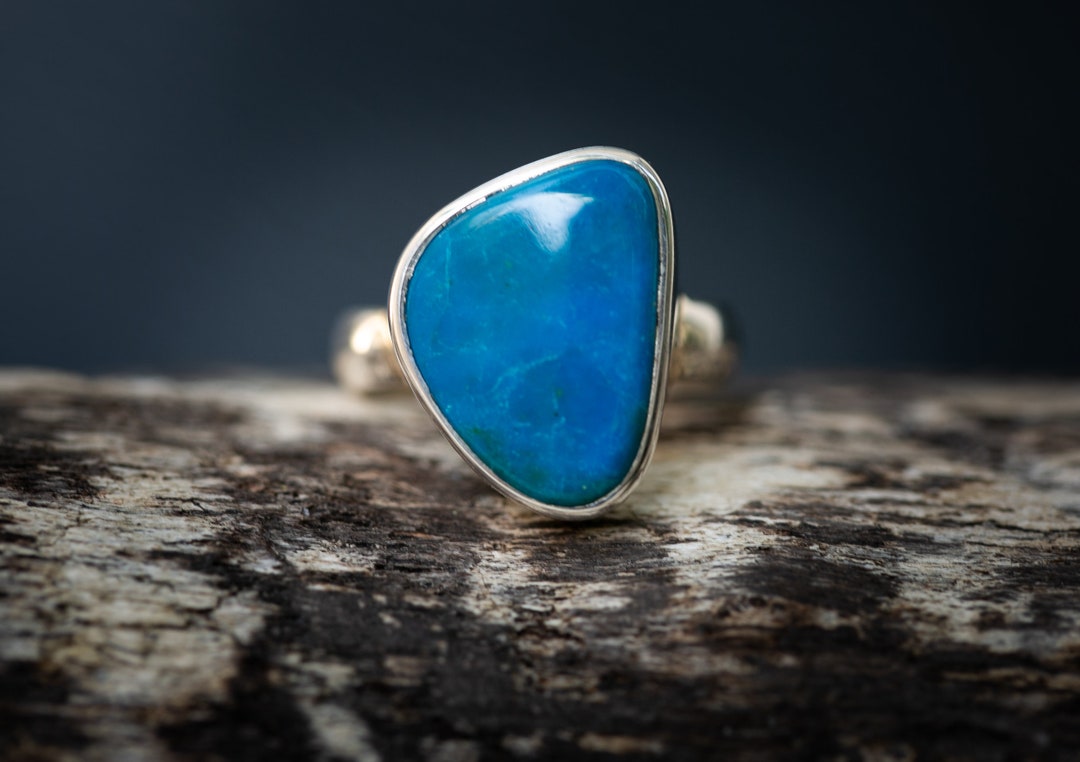 Peruvian Opal Ring Size 5.5 - Blue Peruvian Opal Ring - Gorgeous ...