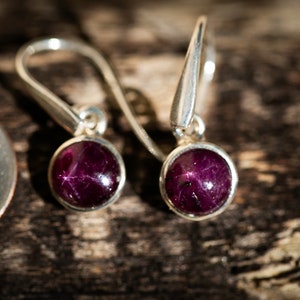 Star Ruby Earrings - Star Ruby 8mm Dangle Earrings - Star Ruby Earrings - Star Ruby - Ruby ...