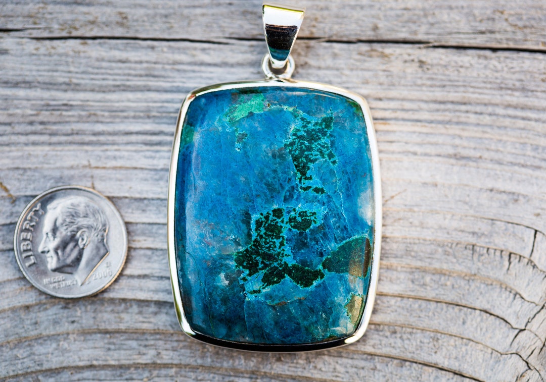 Azurite Malachite Pendant Azurite Malachite Necklace Azurite Malachite ...