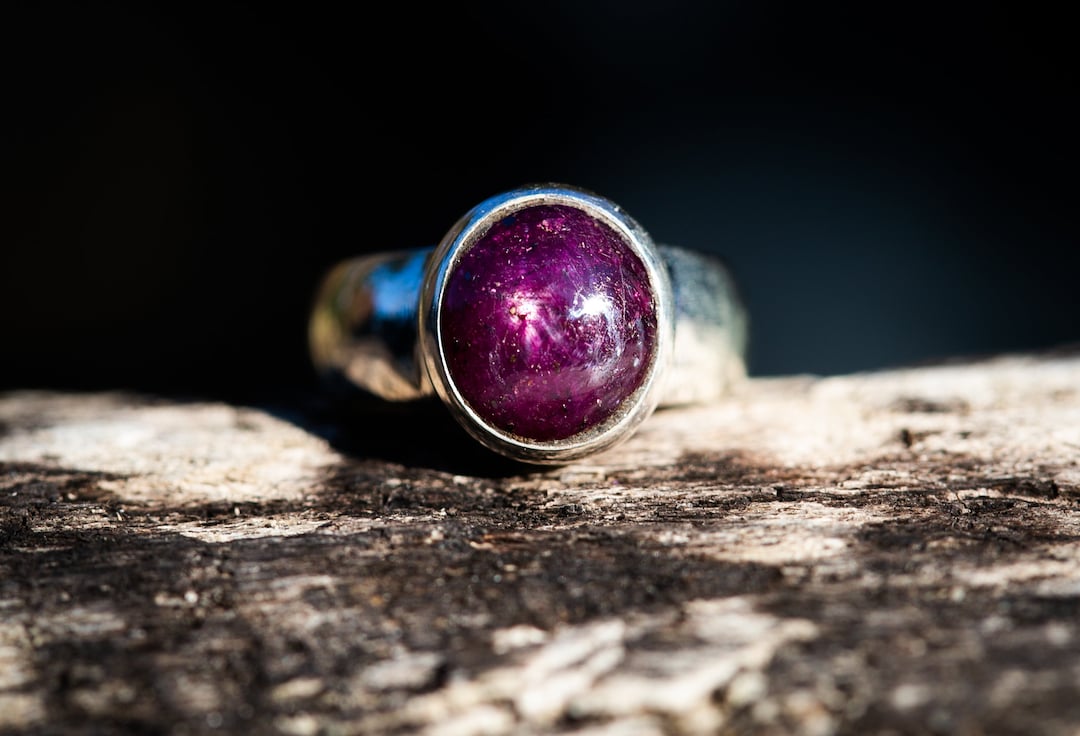 Star Ruby Ring 6 Star Ruby and Sterling Silver Ring Size 6 Ruby Ring ...