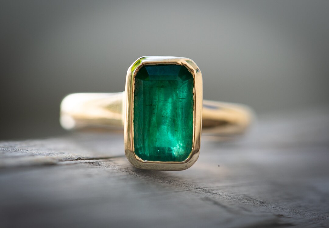 Emerald Ring 14K Gold Size 7 - Emerald Jewelry - Emerald Ring - 14k ...
