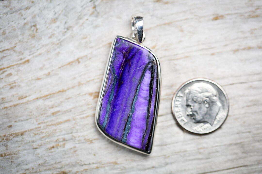 Sugilite Pendant Stunning Sugilite and Sterling Silver Gorgeous Tone ...