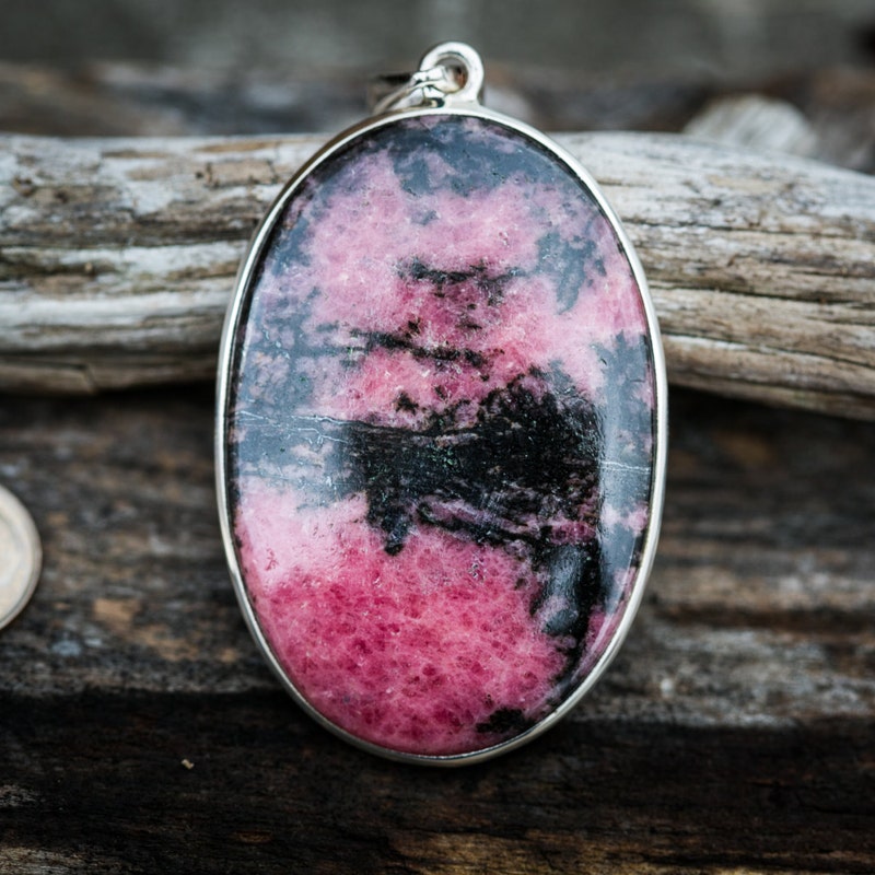 Rhodonite Necklace - Etsy