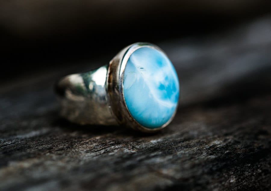 Larimar Ring Size 8.5 Larimar Ring Sterling Silver and | Etsy