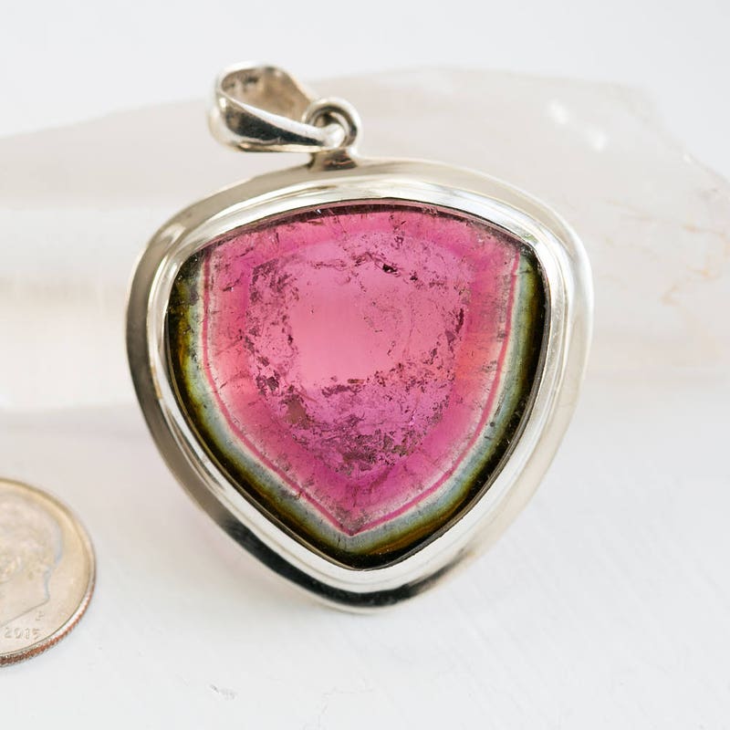 Watermelon Tourmaline Pendant - Etsy