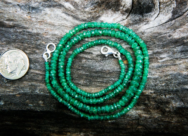 Emerald Necklace 3-5mm Natural Emerald Micro Facet Natural - Etsy