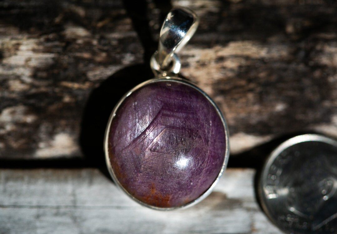 Star Ruby Pendant - 13 Gram Star Ruby Trapiche Silver Pendant - Large Star Ruby Necklace ...