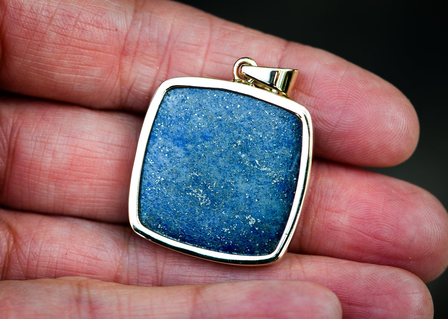 Lapis Pendant in 14k gold Gorgeous Lapis Lazuli with pyrite | Etsy