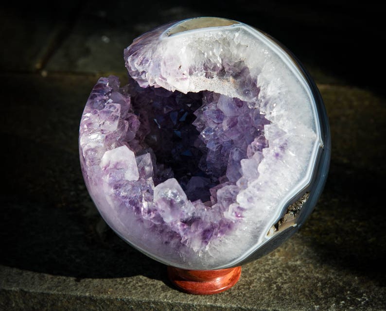 Amethyst Crystal Ball Amethyst Geode Sphere Amethyst Agate | Etsy
