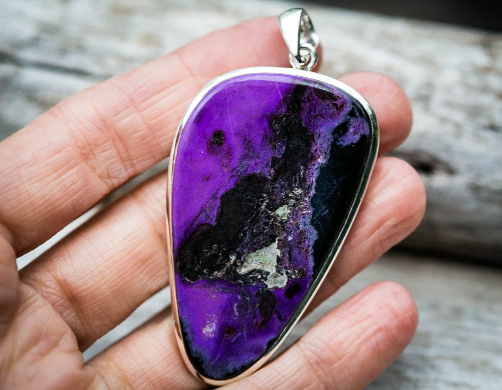 Sugilite pendant Stunning Sugilite and Sterling Silver | Etsy
