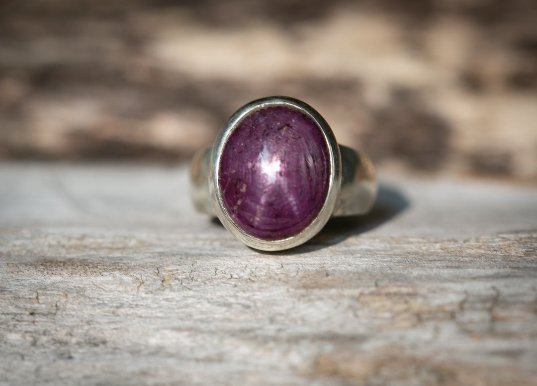 Star Ruby Ring 8 Star Ruby and Sterling Silver Ring Size 8 Ruby Ring Star Ruby Ruby Jewelry Star ...
