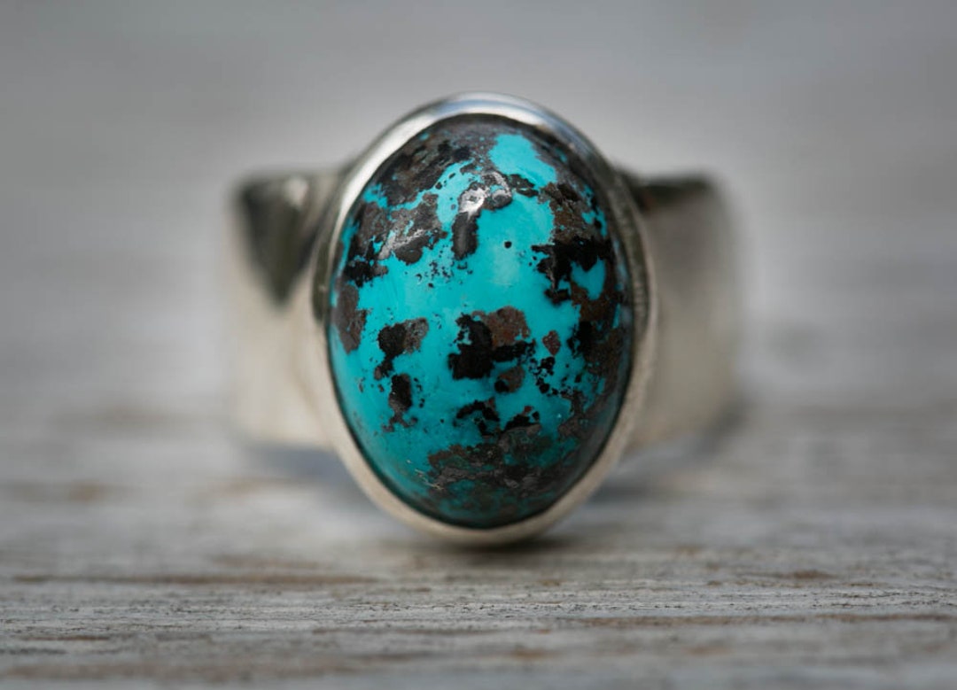 Shattuckite Ring 8 Shattuckite Ring Size 8 Shattuckite and Sterling ...