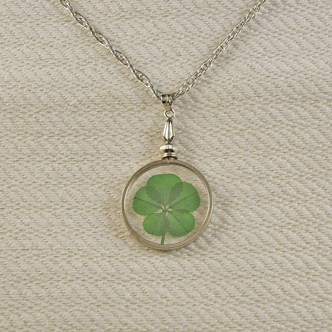 Good Luck Charm Silver Pendant Necklace with a Real Genuine 5 | Etsy