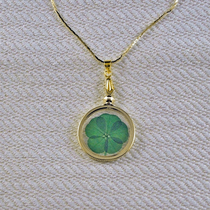 Good Luck Gold Charm Pendant Necklace With a Real Genuine Five - Etsy
