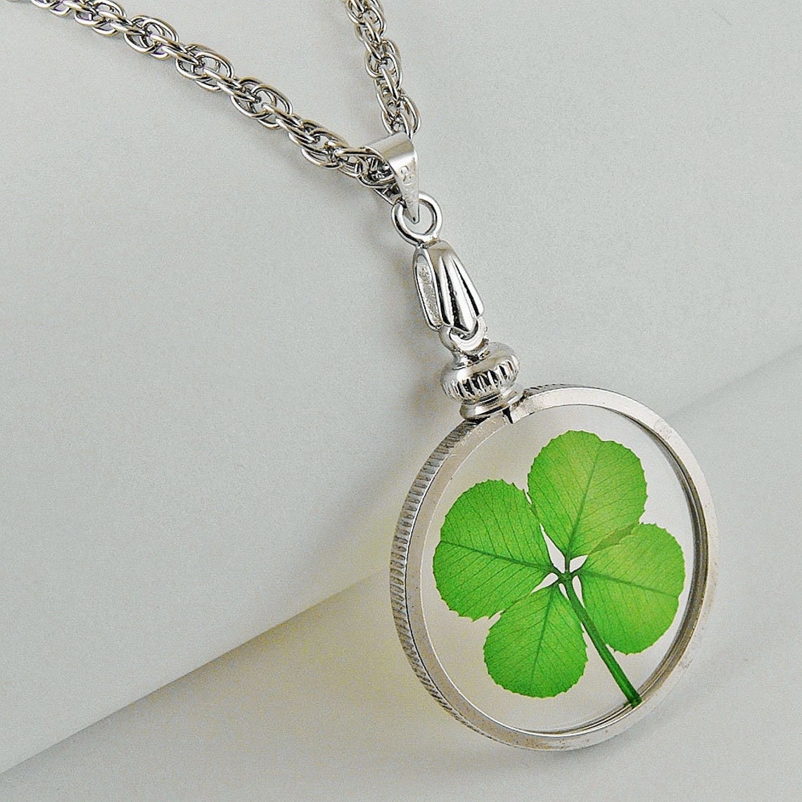 Good Luck Charm Silver Pendant Necklace With a Real Genuine - Etsy