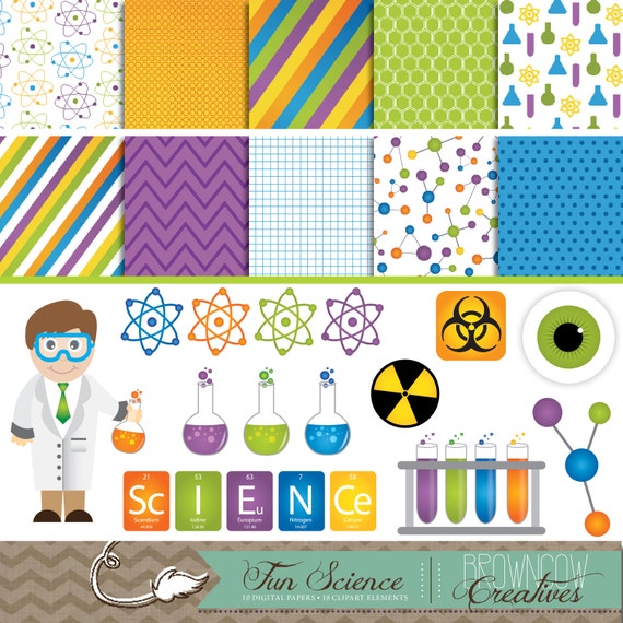 Science Clipart & Digital Papers by BrownCow Creatives | Catch My Party