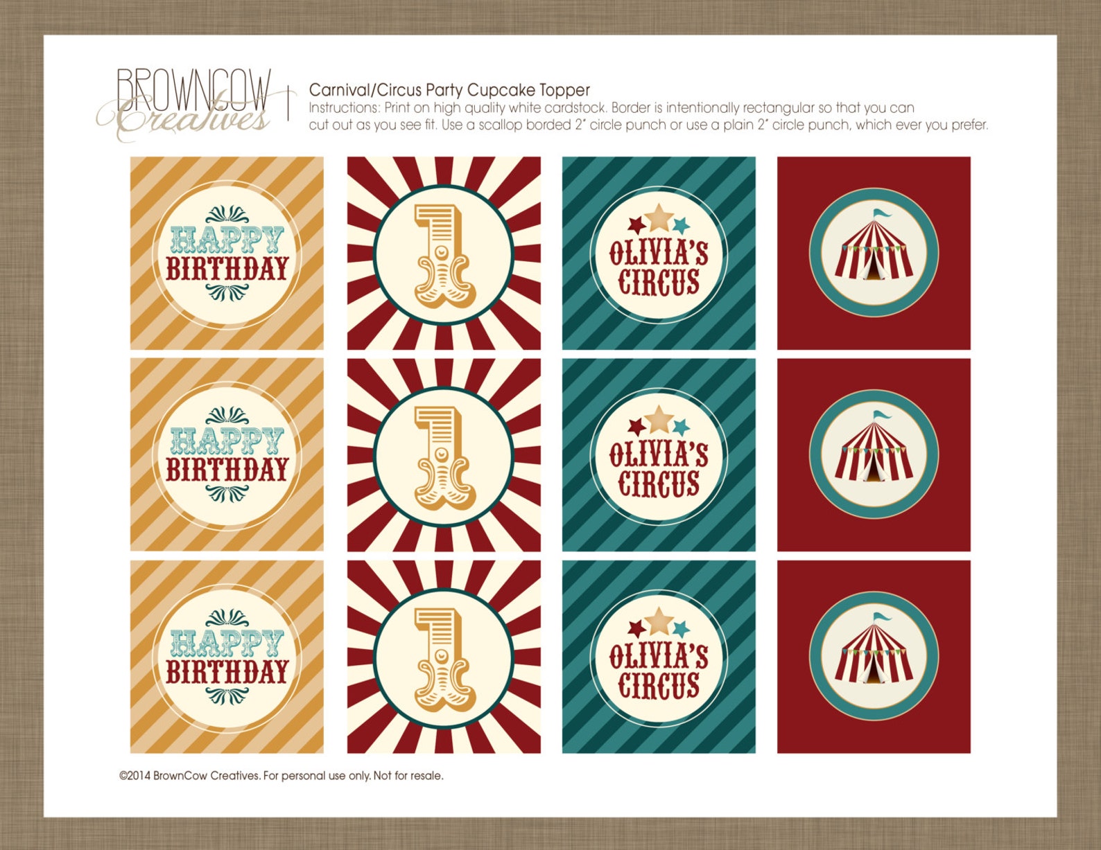 PRINTABLE Carnival/circus Birthday Party Printable Kit | Etsy