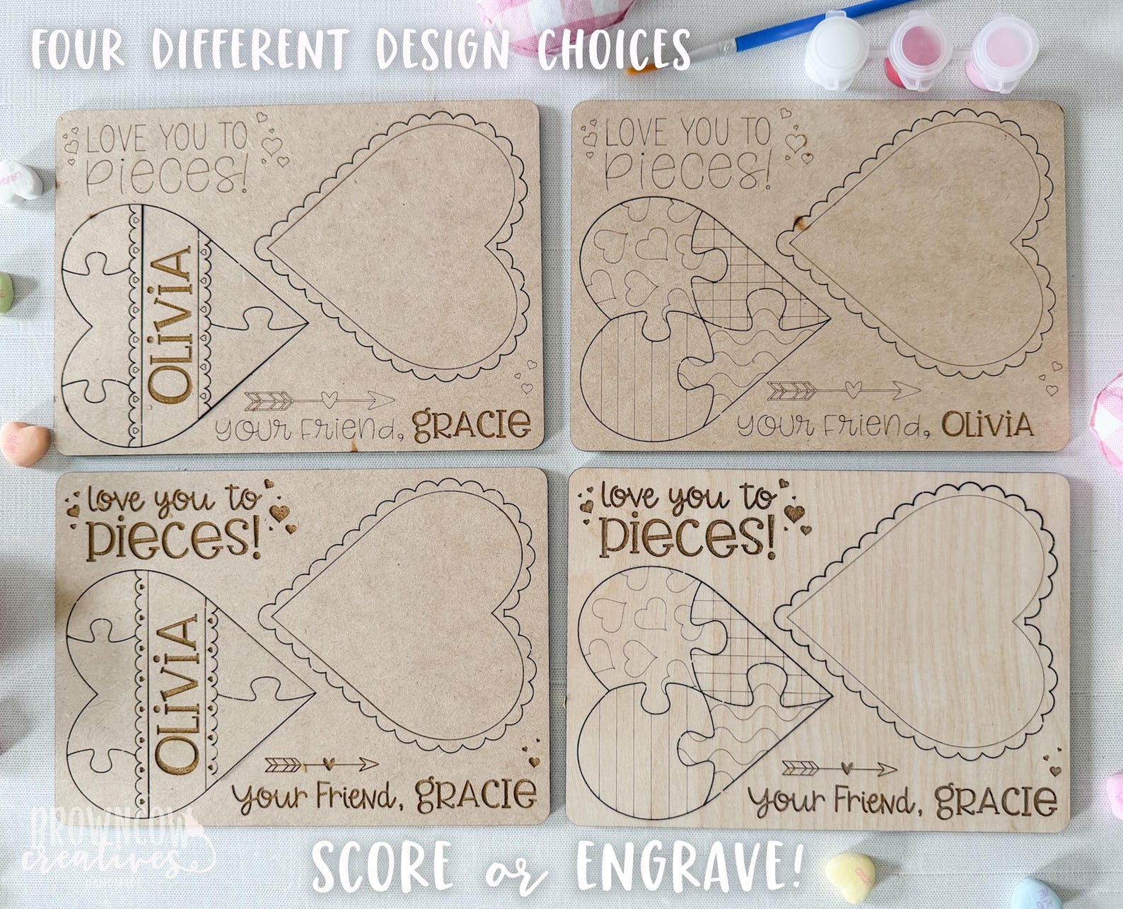 Valentine Puzzle Card SVG | Pop-out Heart Exchange | “love You to ...