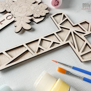 Easter Cross DIY Paint Laser File, Easter Cross SVG, Easter Laser Cut ...