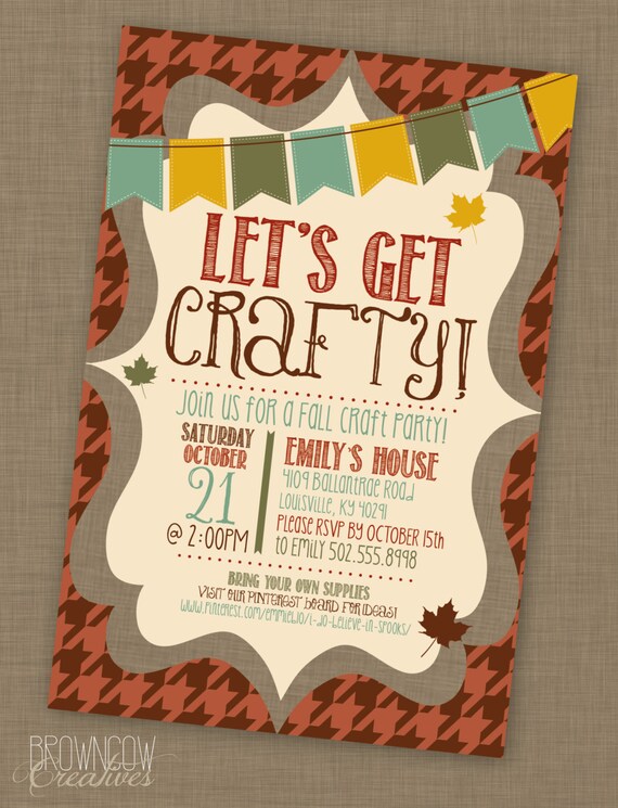 PRINTABLE Fall Craft Party Invitation by BrownCow Creatives | Catch My ...