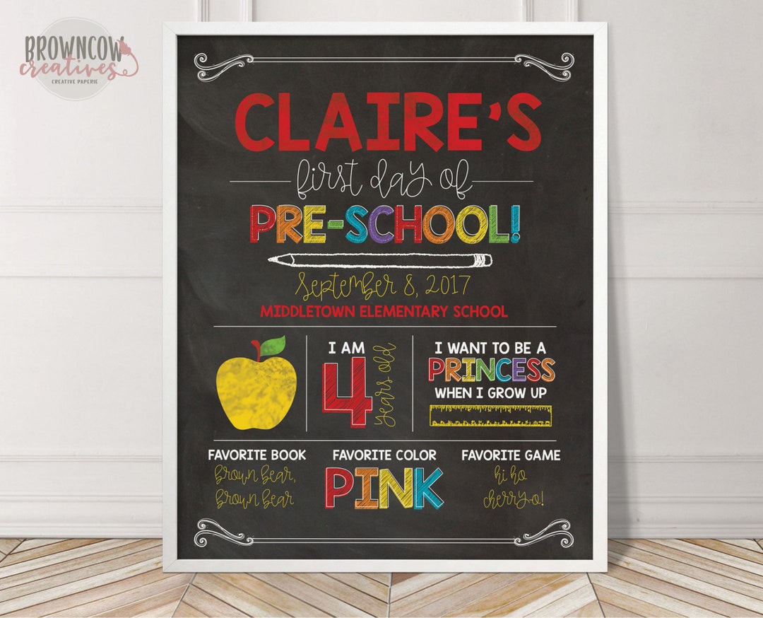 PRINTABLE // Back to School Chalkboard Photo Poster // First Day of ...