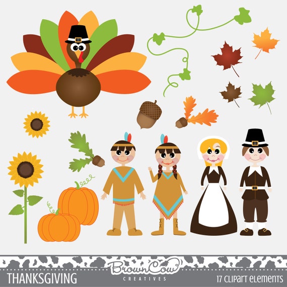 Thanksgiving Clipart | Etsy