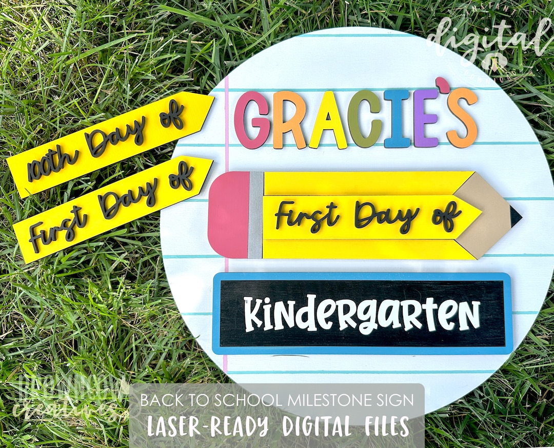 Back to School Milestone Sign Laser Cut Files (SVG PDF DXF) - Etsy