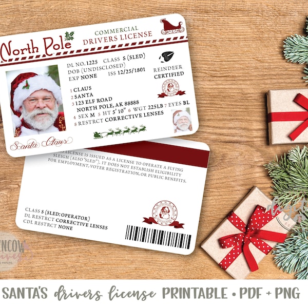 Santa Claus Drivers License - Etsy