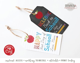 EDITABLE Back to School Teacher Gift Tags Printable First Day - Etsy